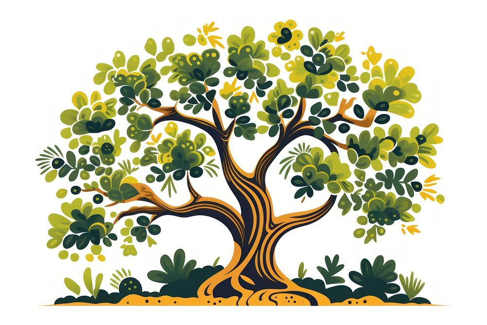 Oak tree graphics plant vegetation | Free Photo Illustration - rawpixel