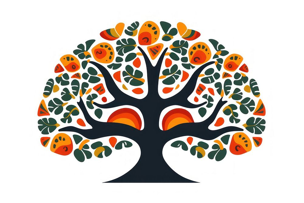 Oak tree graphics pattern plant. | Free Photo Illustration - rawpixel