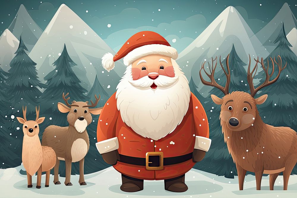 Santa Claus winter christmas cartoon. | Free Photo Illustration - rawpixel
