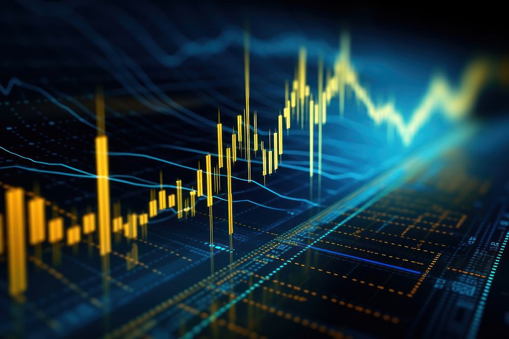 Simple trading chart technology yellow | Premium Photo Illustration ...