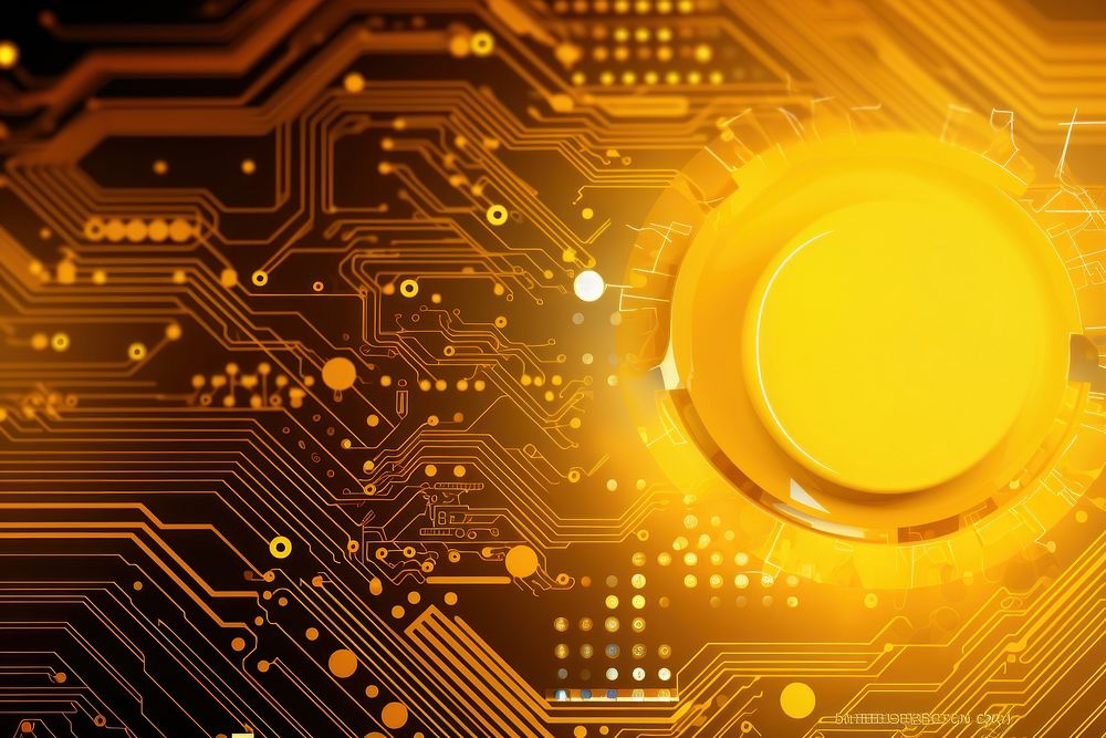 Yellow backgrounds technology abstract. AI | Premium Photo Illustration ...
