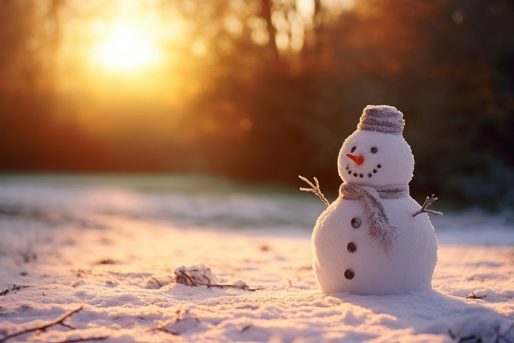Snowman outdoors winter nature. | Free Photo - rawpixel