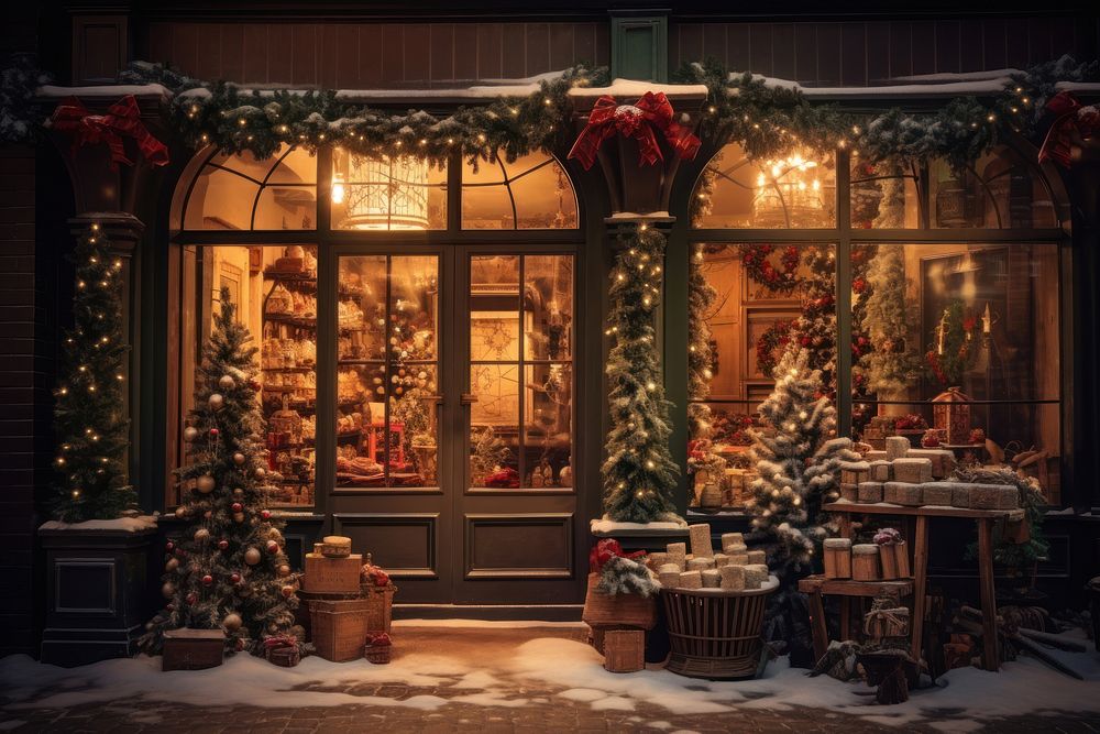 Christmas store decoration light architecture. | Premium Photo - rawpixel