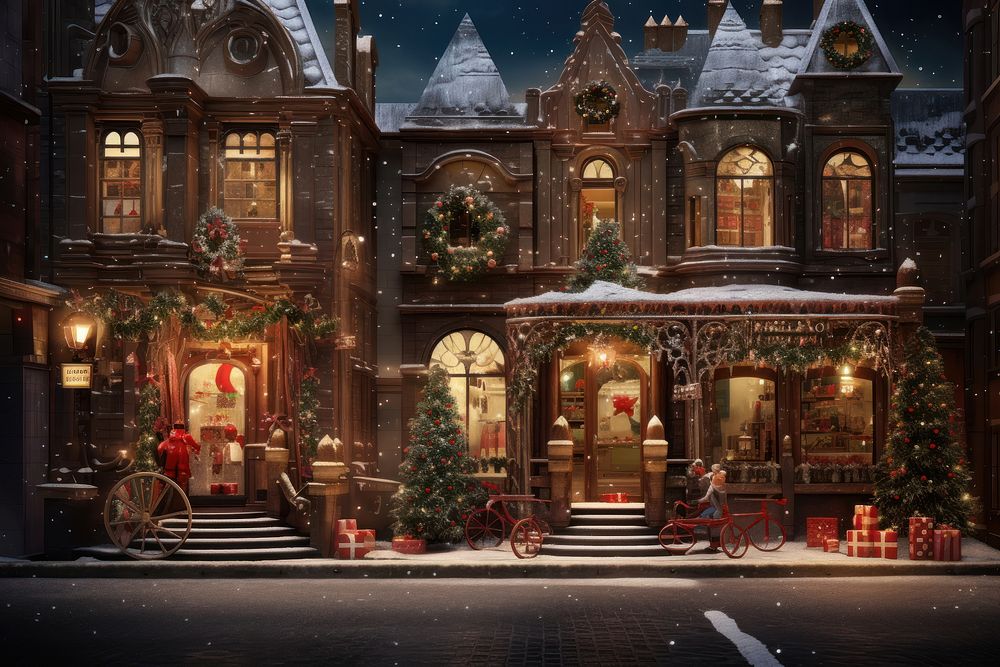 Street christmas decorations transportation architecture | Premium ...