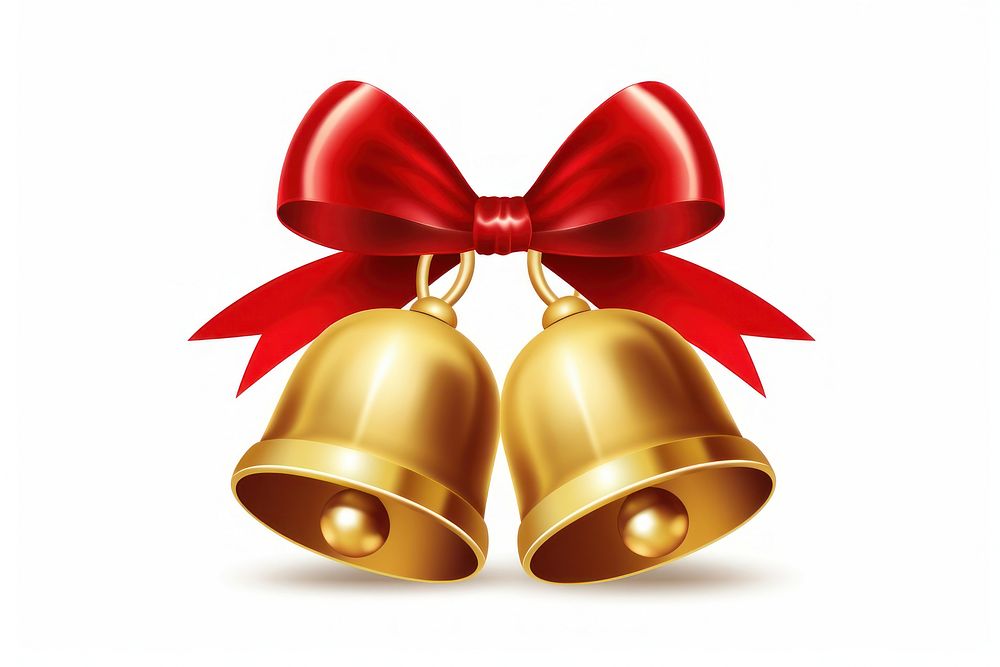 Golden bells christmas ribbon red. | Premium Photo Illustration - rawpixel