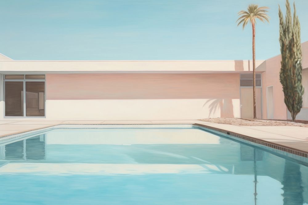Pool minimal architecture building outdoors. | Free Photo Illustration ...