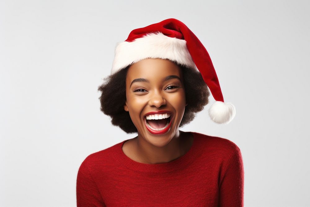 African woman Santa laughing portrait. | Premium Photo - rawpixel