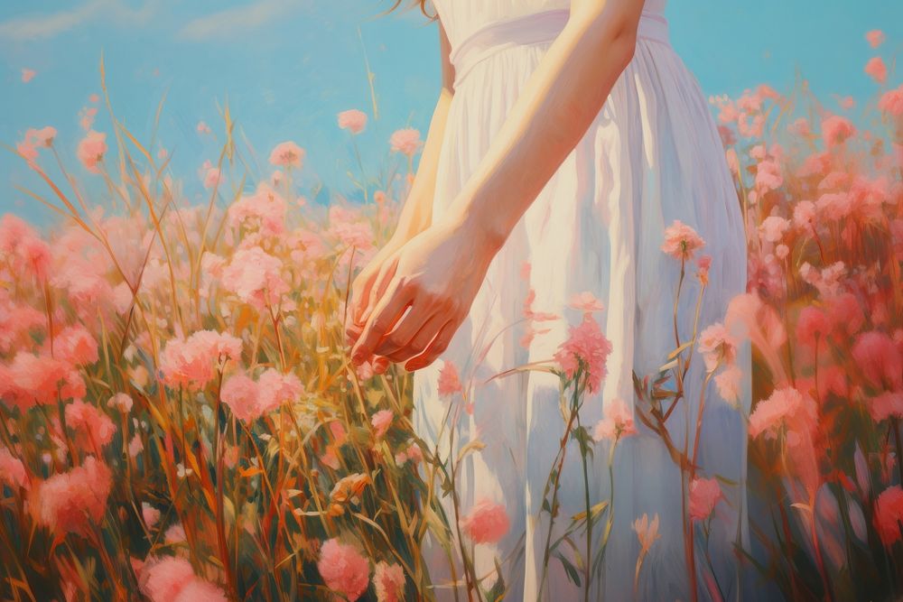 Painting flower hand outdoors. AI | Free Photo Illustration - rawpixel