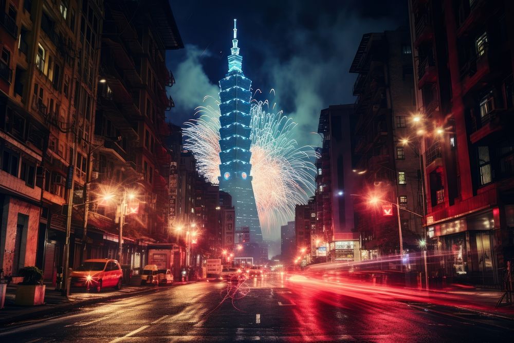 Architecture fireworks landmark building. AI | Free Photo - rawpixel