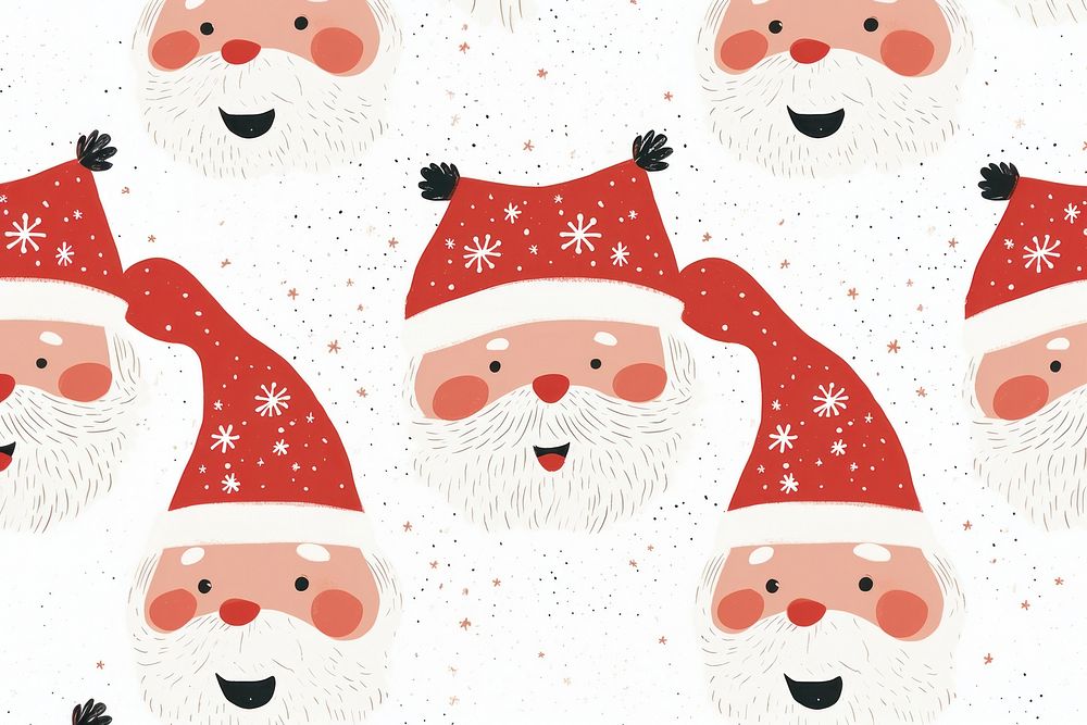 Santa pattern winter celebration. | Free Photo Illustration - rawpixel
