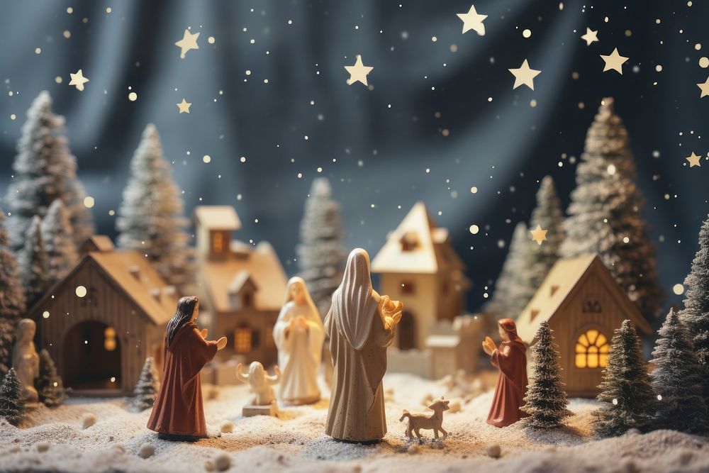 Nativity scene christmas nature snow. | Free Photo - rawpixel