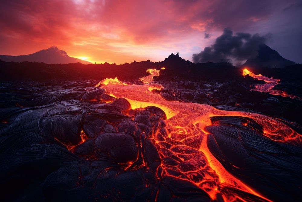 Lava volcano landscape mountain | Free Photo - rawpixel