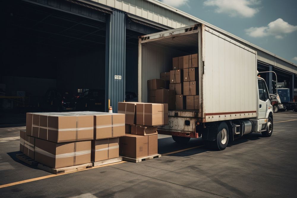 Shipping package cardboard vehicle truck. | Premium Photo - rawpixel
