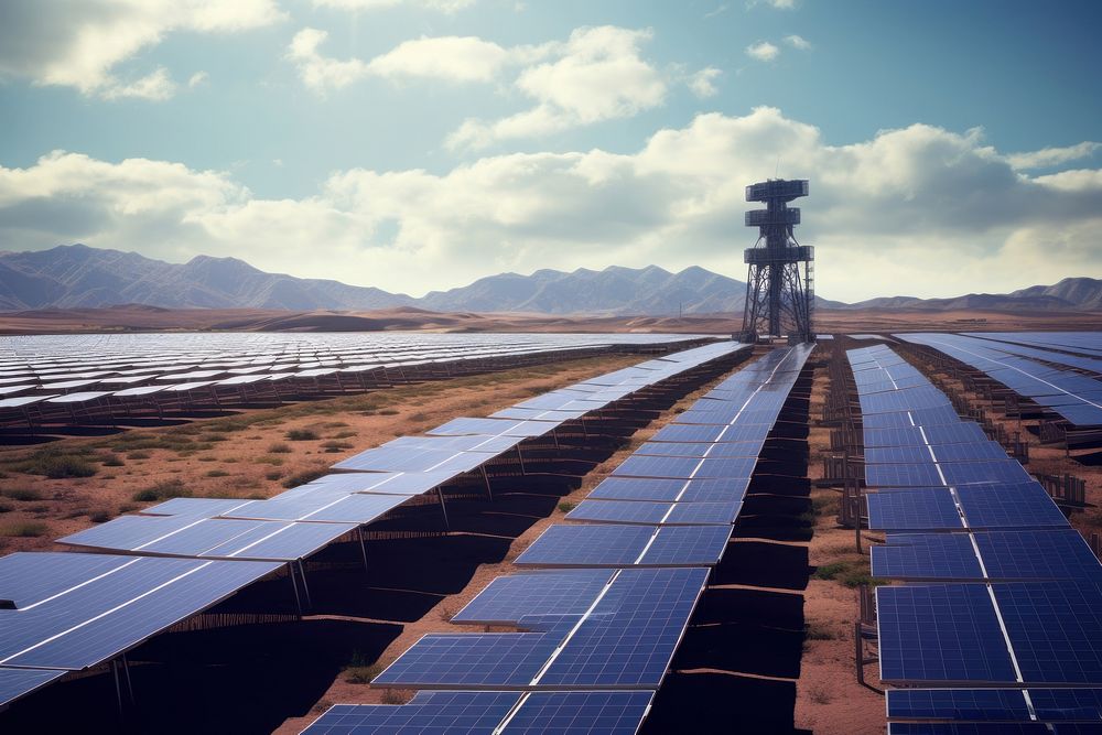 Solar power station generates clean | Free Photo - rawpixel