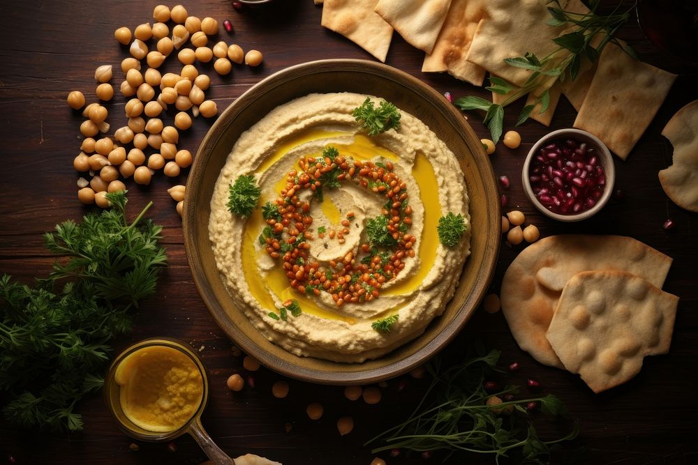 Hummus food plate table ingredient. | Free Photo - rawpixel