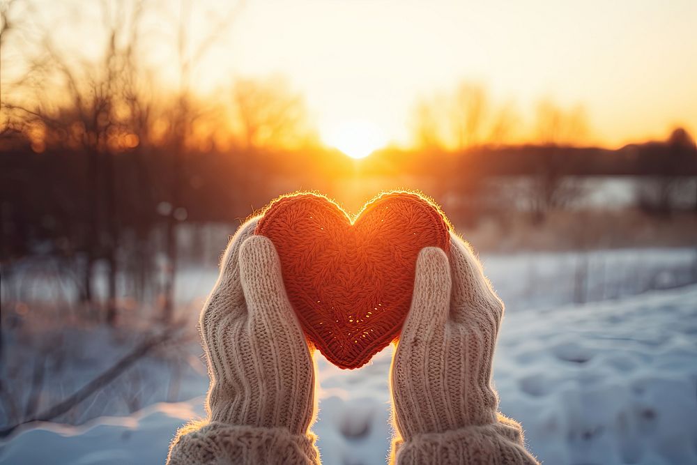 Winter sunset symbol heart. | Premium Photo - rawpixel