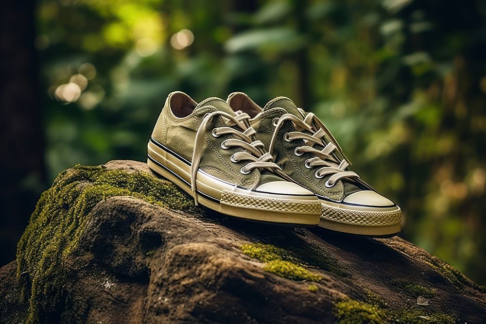 Sneakers product footwear forest shoe. | Premium Photo - rawpixel