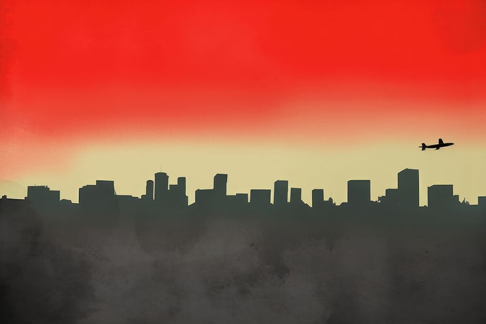 Plane city architecture cityscape. AI | Free Photo Illustration - rawpixel