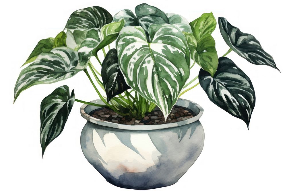 Caladium plant leaf vase. | Free Photo Illustration - rawpixel