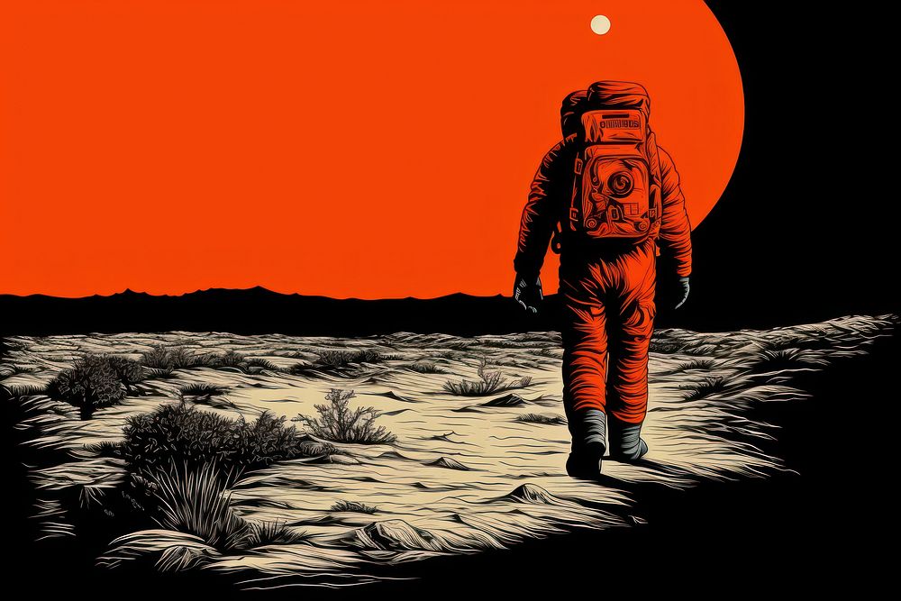 Vintage space science illustration outdoors | Premium Photo ...