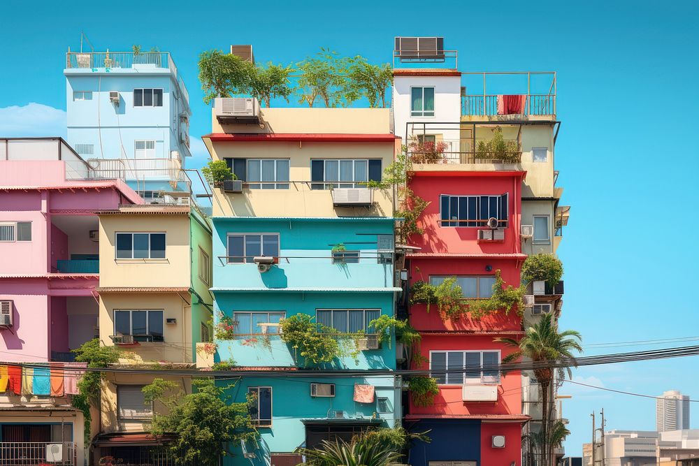 Asian apartment building architecture plant | Free Photo - rawpixel