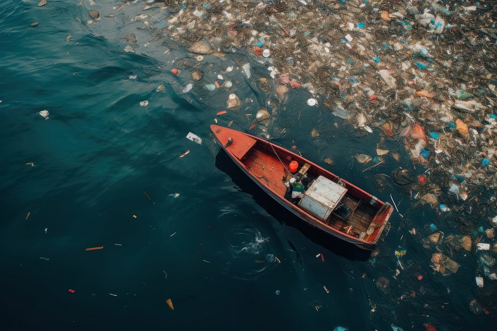 Vehicle garbage boat sea. AI | Premium Photo - rawpixel