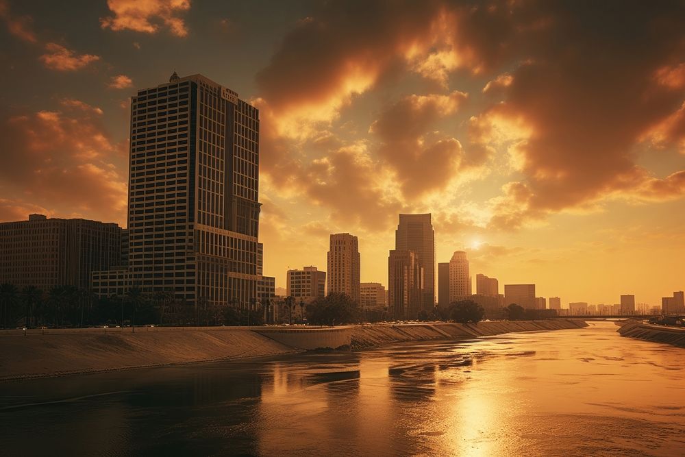 Riverside American city building sky | Premium Photo - rawpixel
