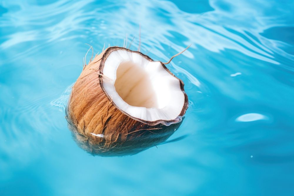Coconut floating outdoors produce. AI | Premium Photo - rawpixel