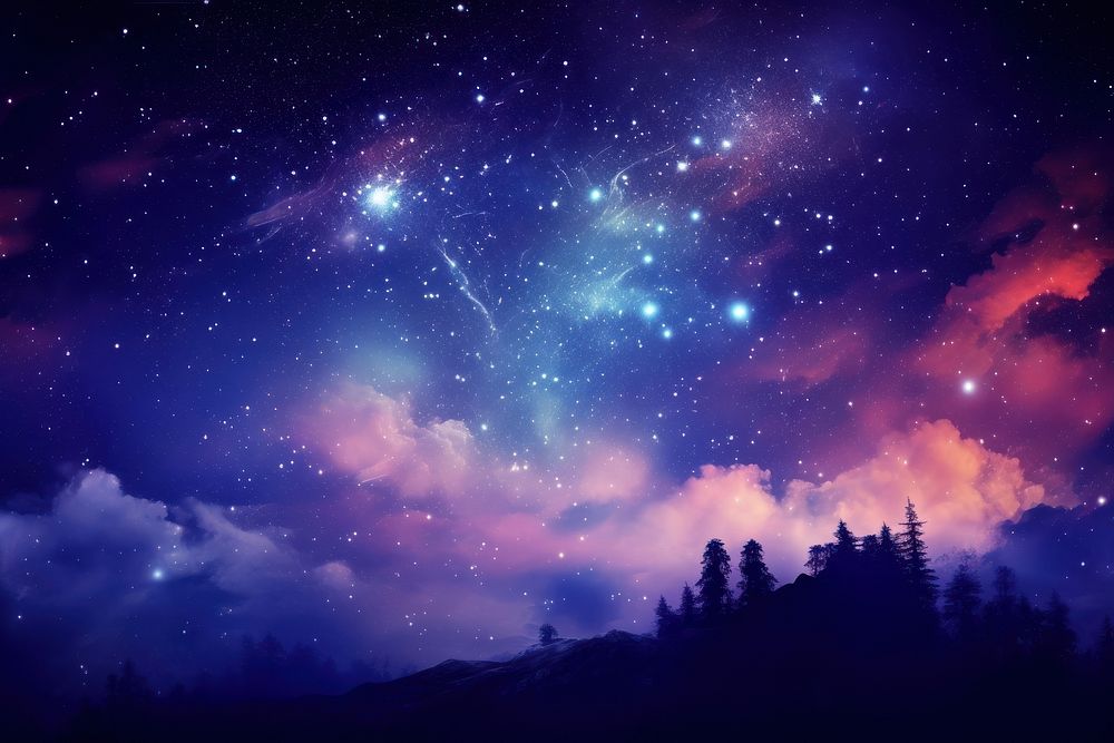 Dreamy night sky landscape astronomy | Free Photo - rawpixel