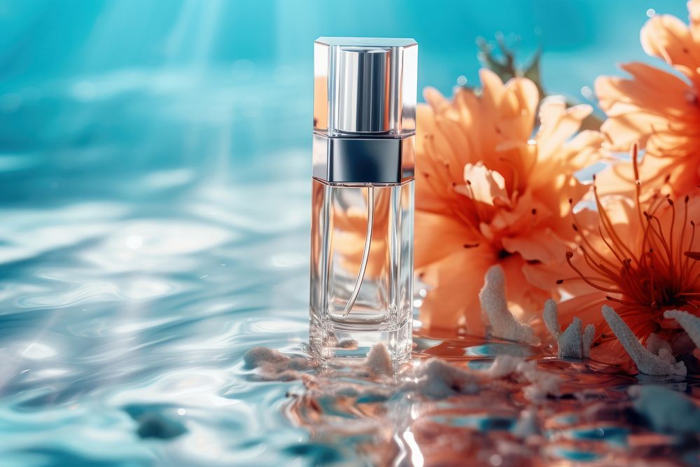Bottle cosmetics perfume reflection. AI | Premium Photo - rawpixel