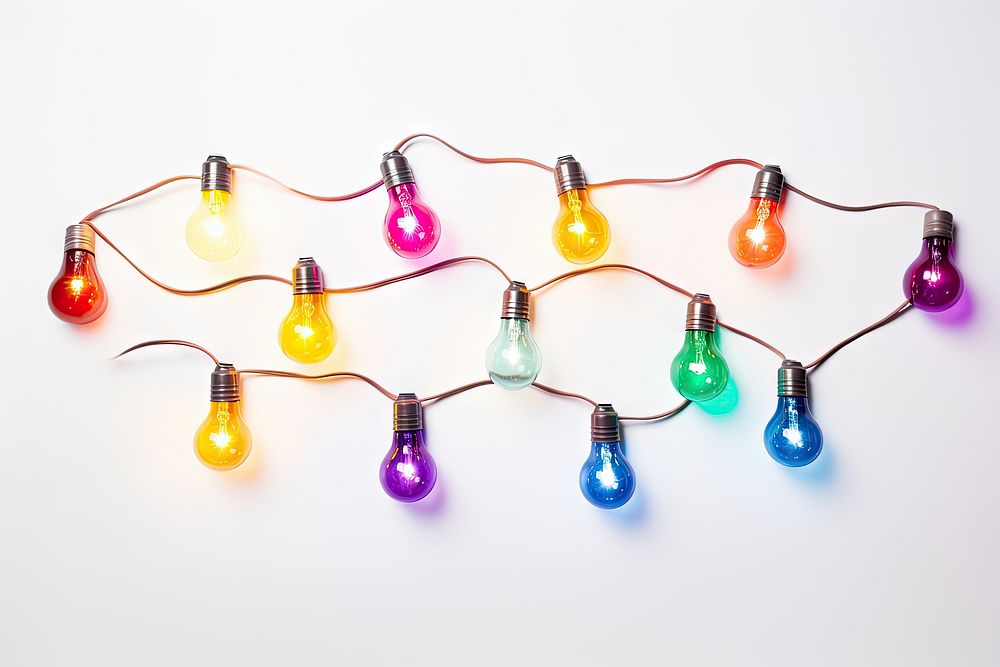 Colorful string light bulbs lightbulb | Free Photo - rawpixel