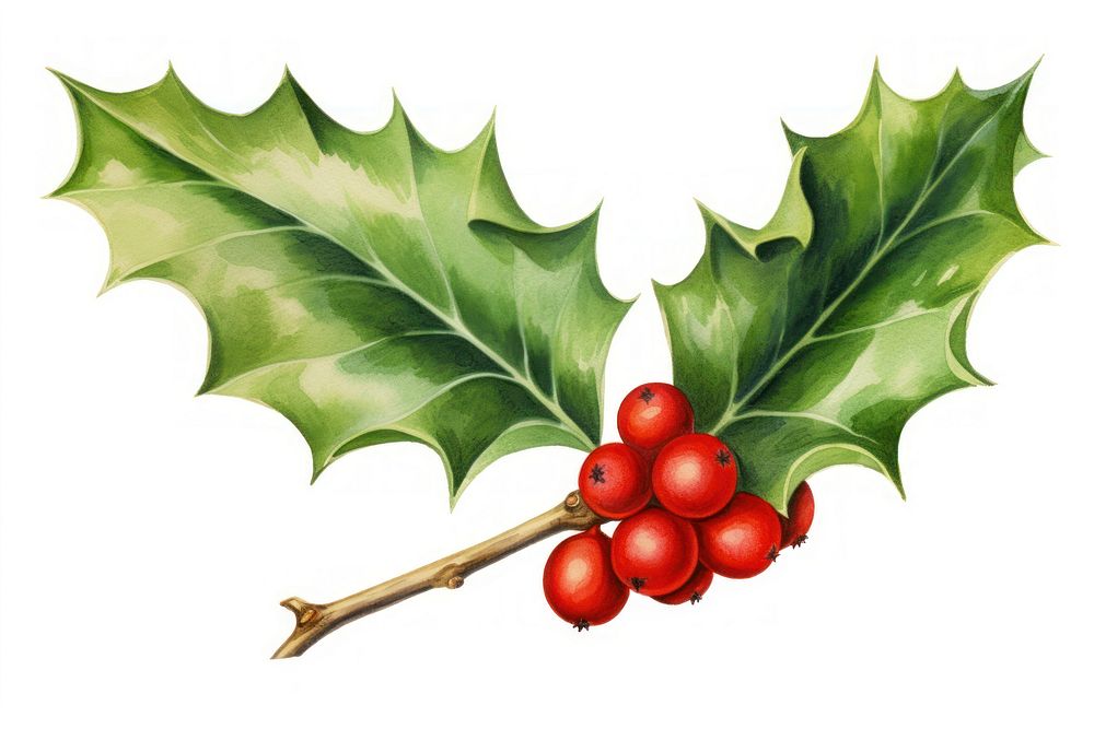 Christmas holly plant leaf tree. | Free Photo Illustration - rawpixel