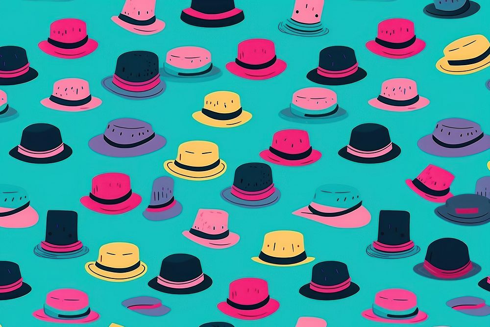 Hat backgrounds pattern arrangement. AI | Free Photo Illustration ...