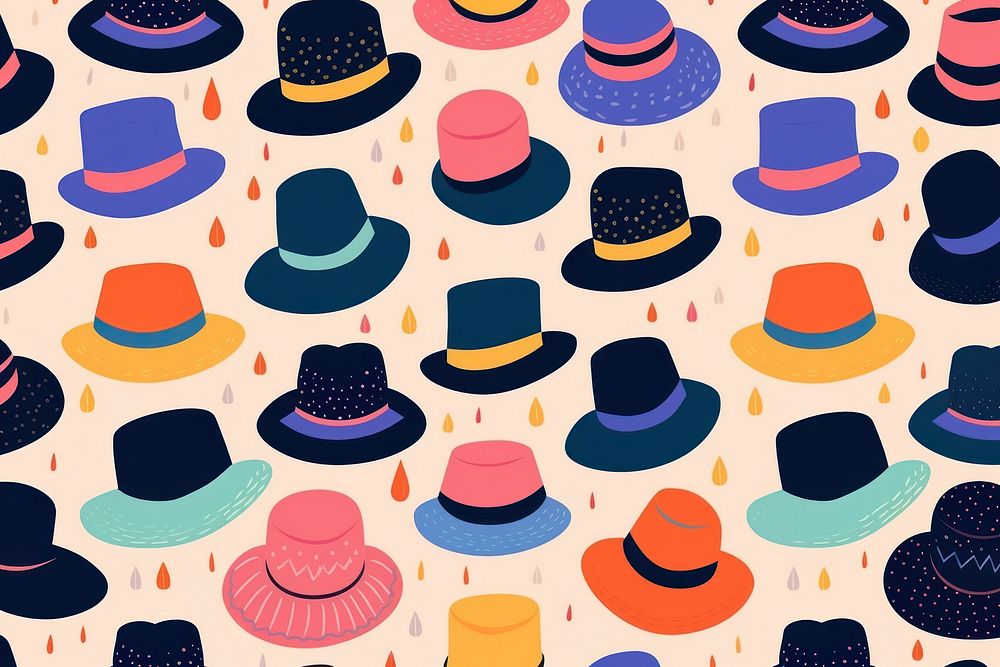 Hat backgrounds pattern arrangement. | Free Photo Illustration - rawpixel