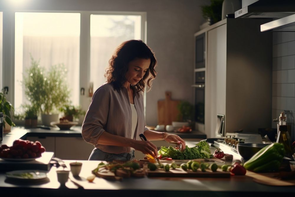 Cooking adult kitchen woman. AI | Premium Photo - rawpixel