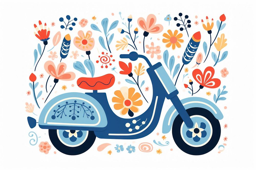 Motorcycle vehicle scooter pattern. AI | Free Photo Illustration - rawpixel