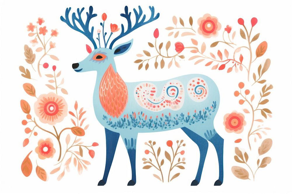 deer art pattern drawing. AI | Free Photo Illustration - rawpixel