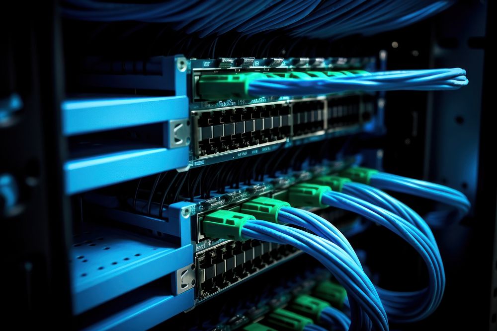 Blue network switch computer server | Free Photo - rawpixel
