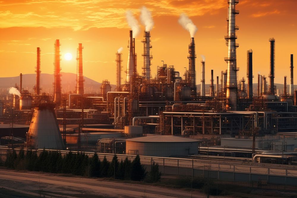 Architecture refinery vehicle factory. AI | Premium Photo - rawpixel