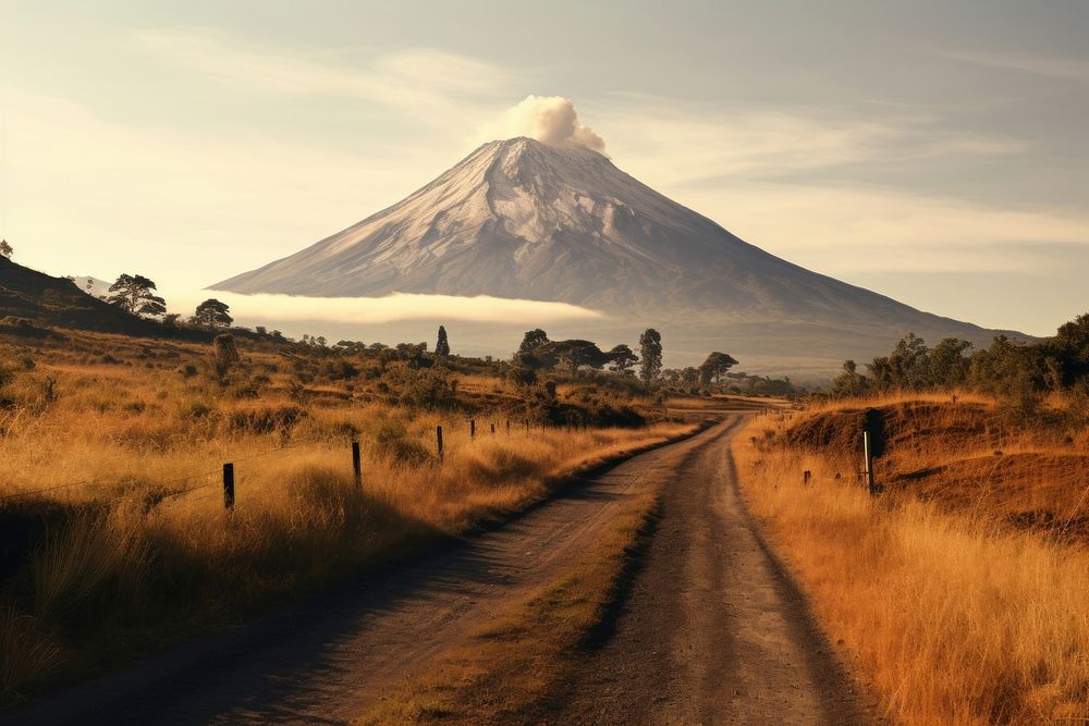 Rural road volcano landscape outdoors | Premium Photo - rawpixel