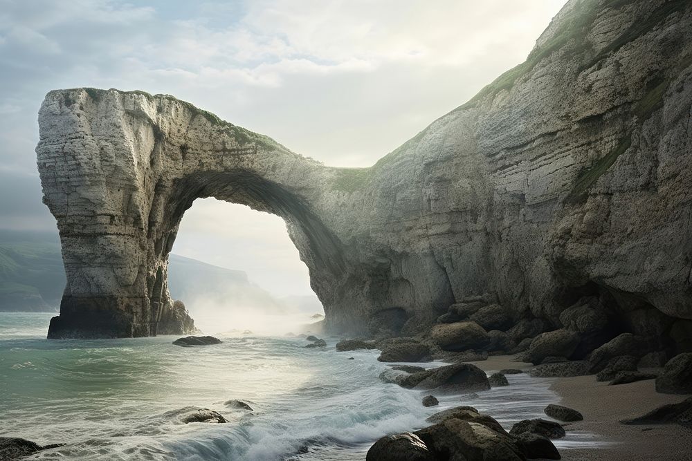 Arch formation landscape cliff sea. | Premium Photo - rawpixel