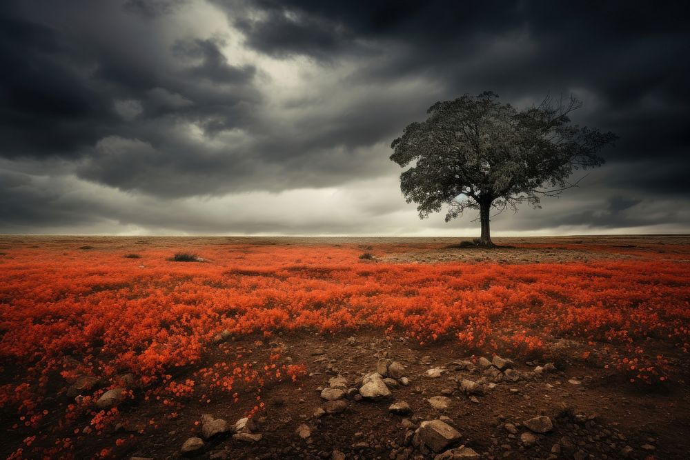 Poppy field landscape outdoors nature. | Premium Photo - rawpixel