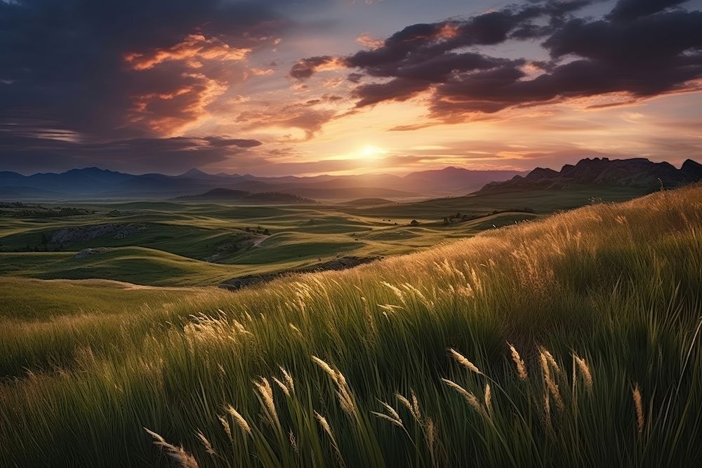 Spring grass landscape outdoors horizon. | Free Photo - rawpixel