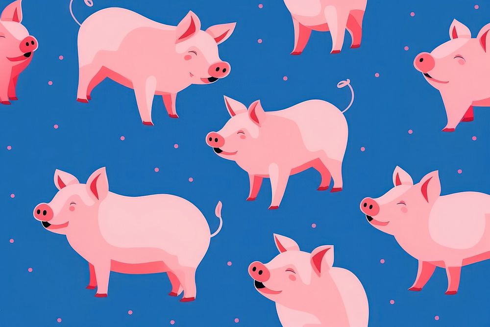 Pigs pattern animal mammal. AI | Premium Photo Illustration - rawpixel