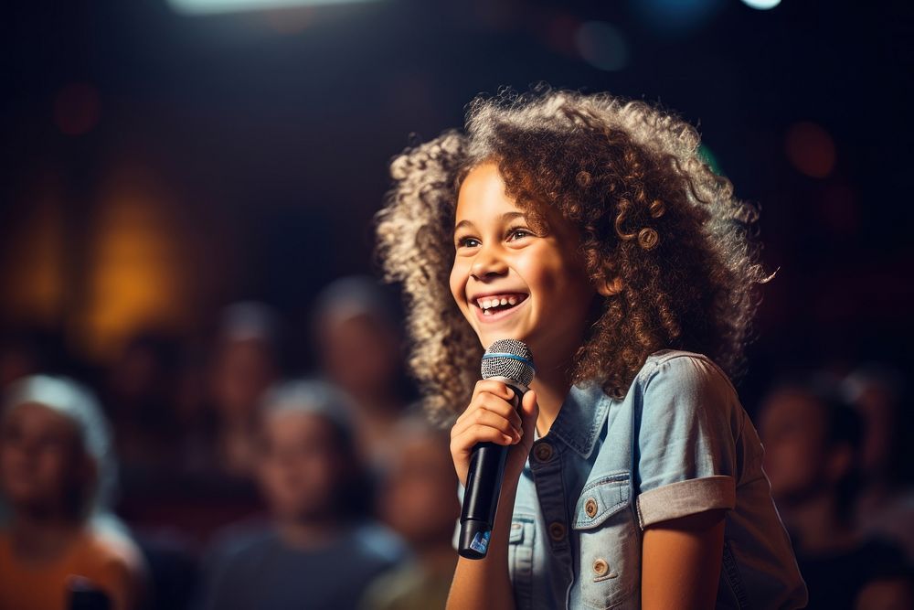 Microphone smiling karaoke stage. | Premium Photo - rawpixel