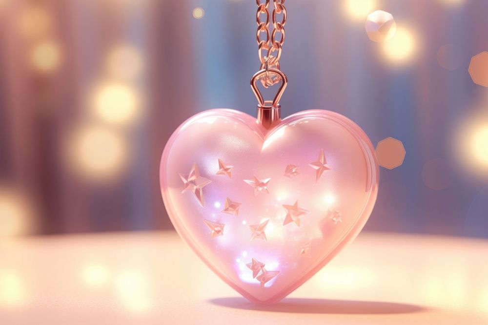 Heart-shaped locket jewelry pendant illuminated. | Premium Photo ...