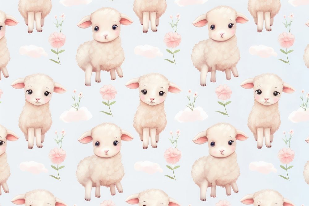 Baby lamb backgrounds wallpaper pattern. | Premium Photo Illustration ...