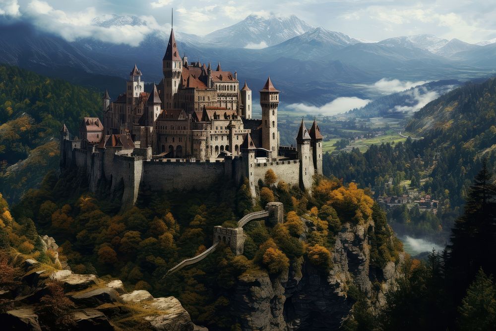 Castles architecture mountain building. | Free Photo Illustration ...