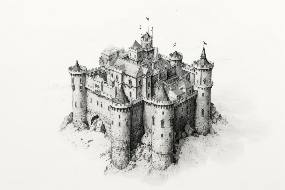 Castles sketch architecture building. AI | Free Photo Illustration ...