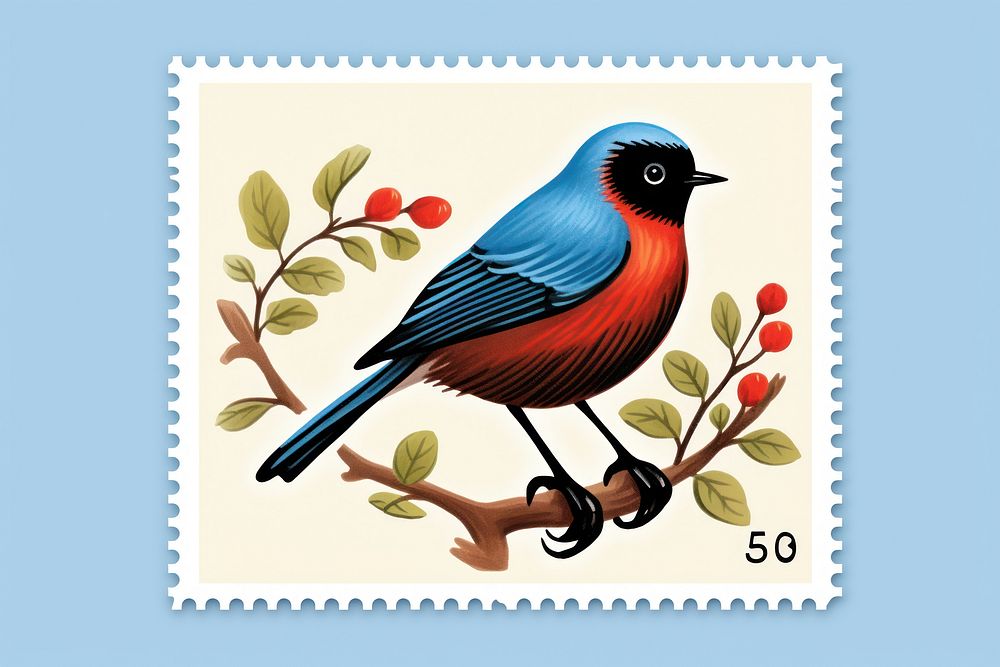 Bird animal postage stamp creativity. | Premium Photo Illustration ...